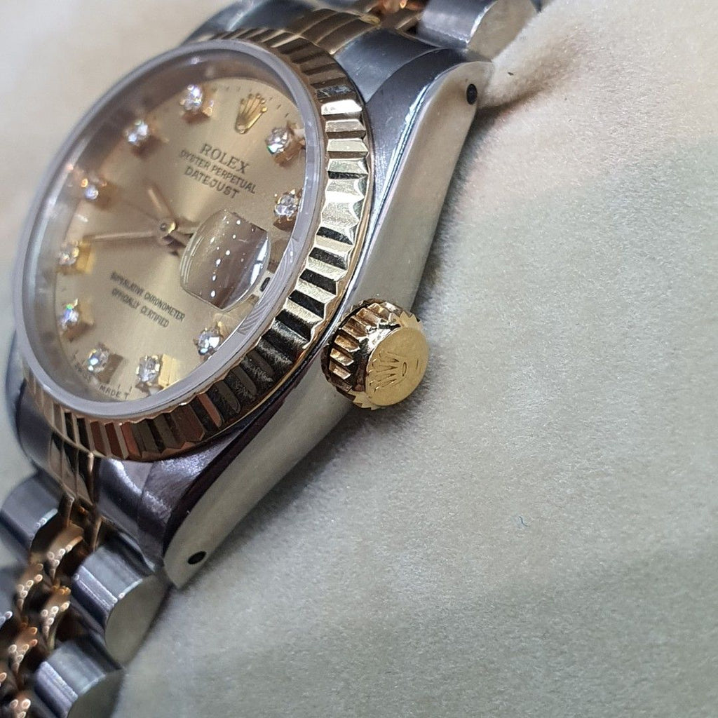 Rolex Lady Datejust 26 Oyster Perpetual 69173 Diamonds (1991) – Asia ...