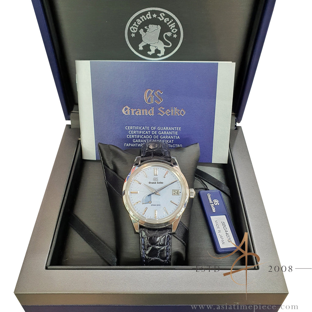 Grand Seiko SBGA407G Spring Drive Blue Skyflake Elegance Collection (2 ...