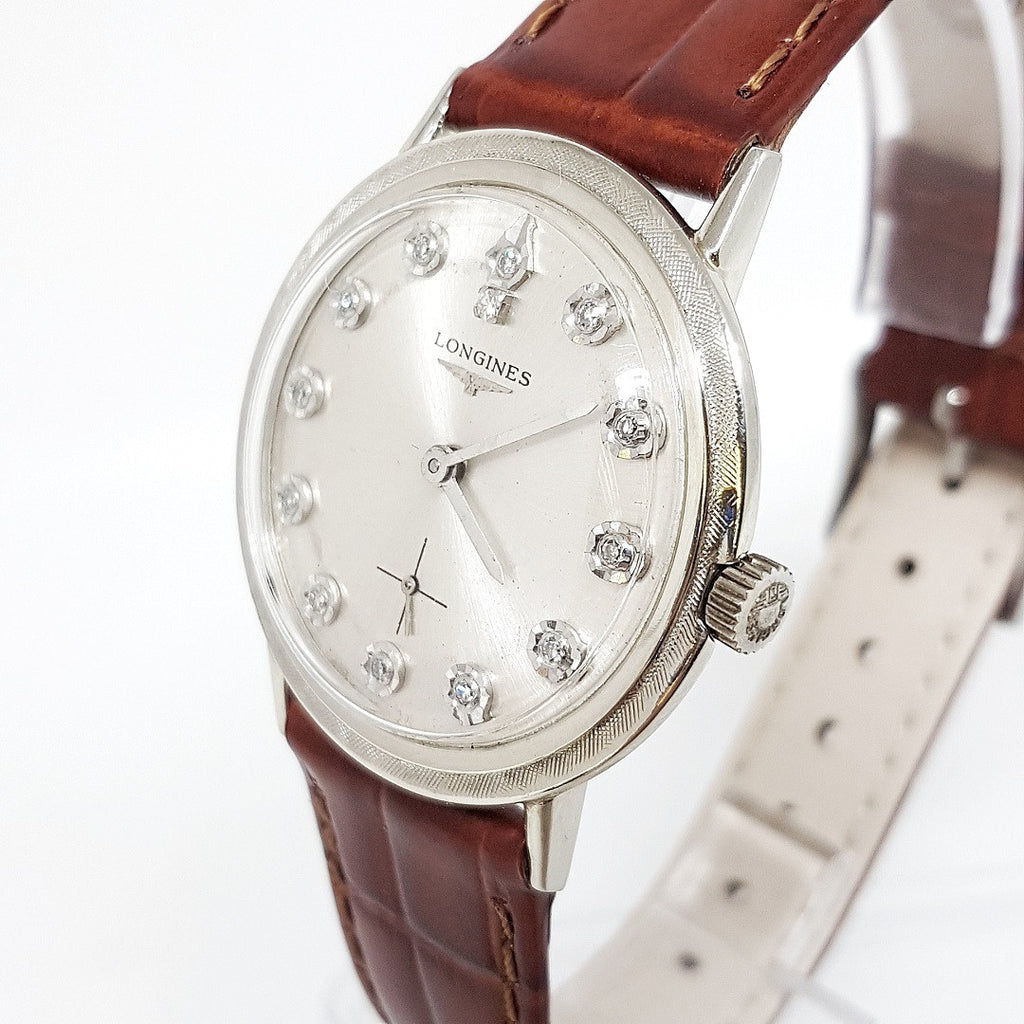 Longines 14k White Gold Sub Dial with Diamond Watch – Asia Timepiece Centre
