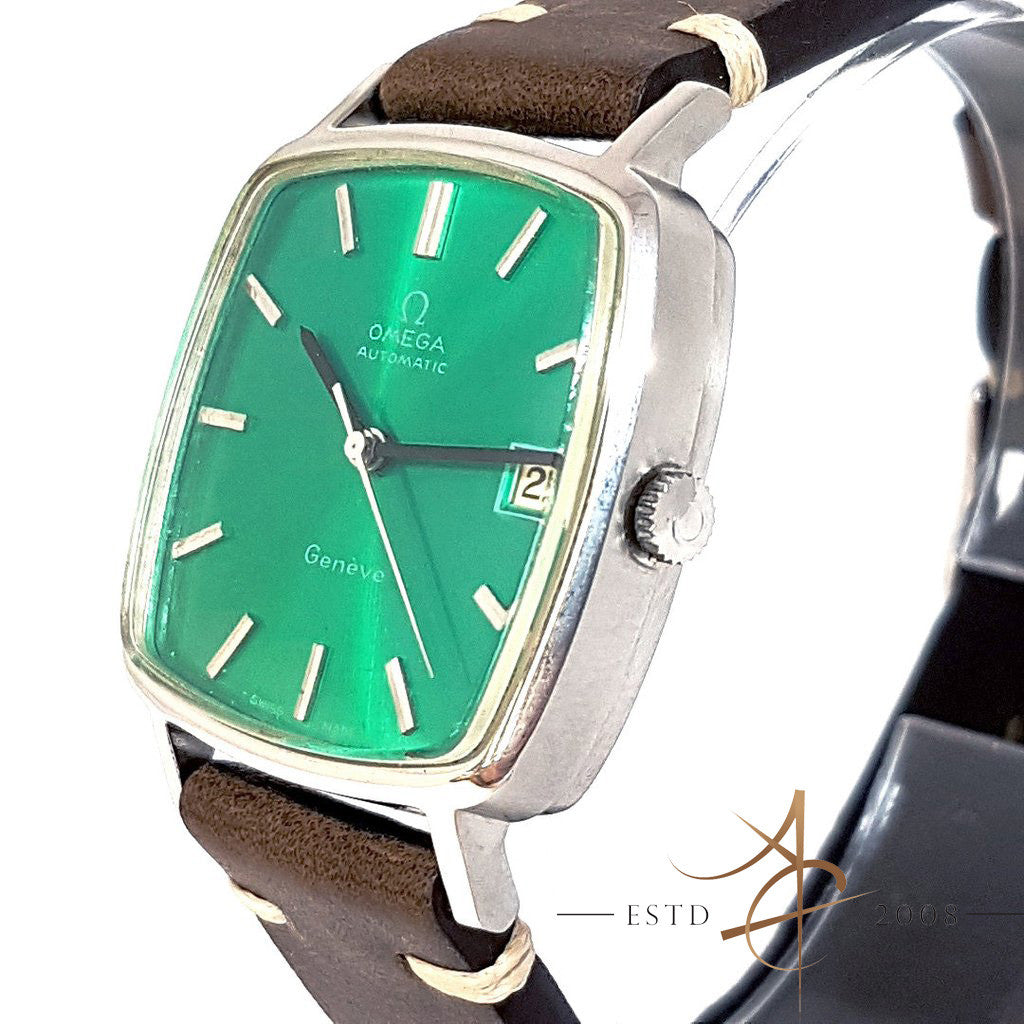Omega Vintage Geneve Custom Green Sunburst Dial Automatic – Asia ...