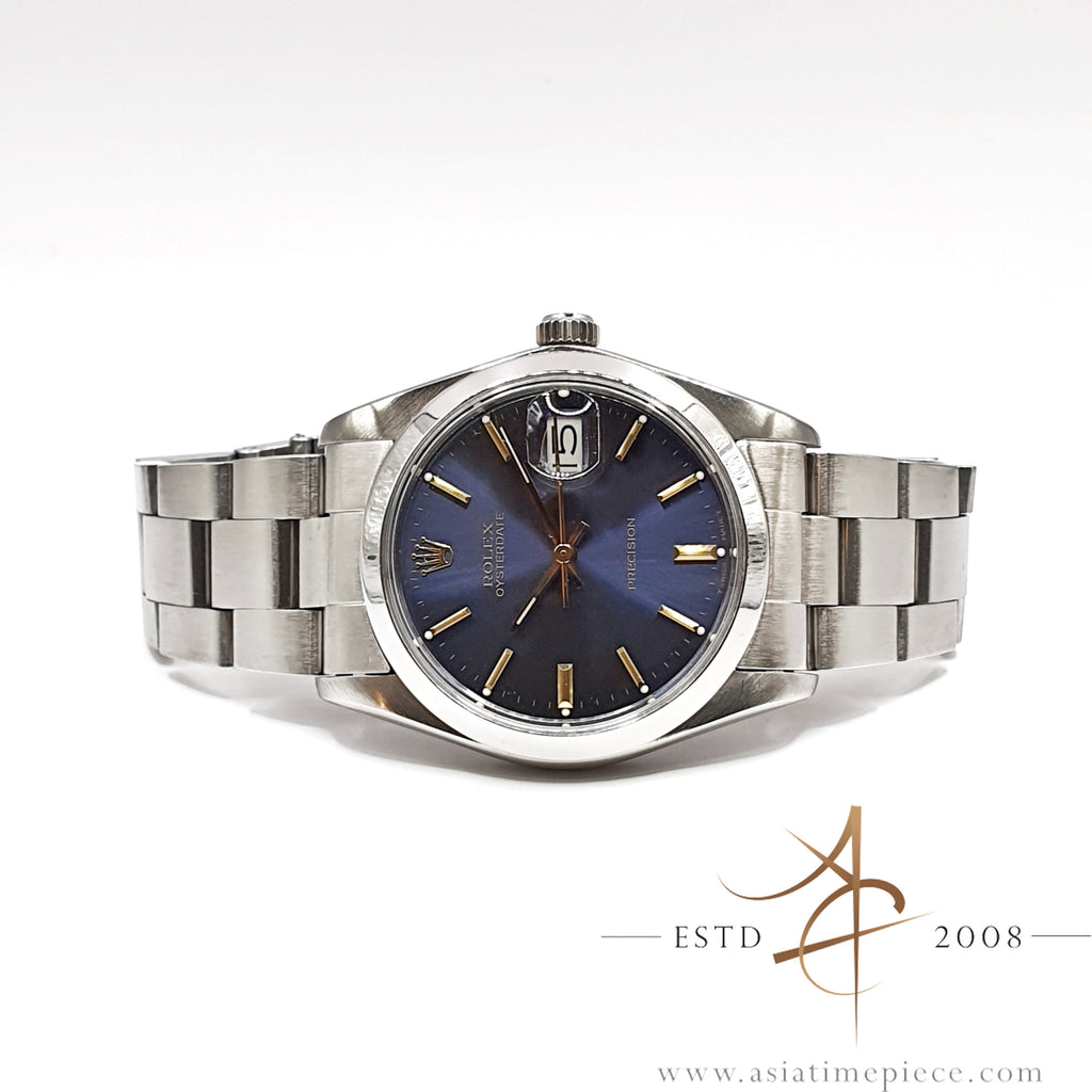 Rolex Oysterdate Precision 6694 Custom Blue Dial Vintage Watch (1984 ...