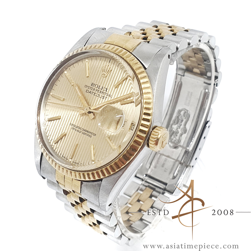 Rolex Datejust 16013 Tapestry Champagne Dial Vintage Watch (1986 ...