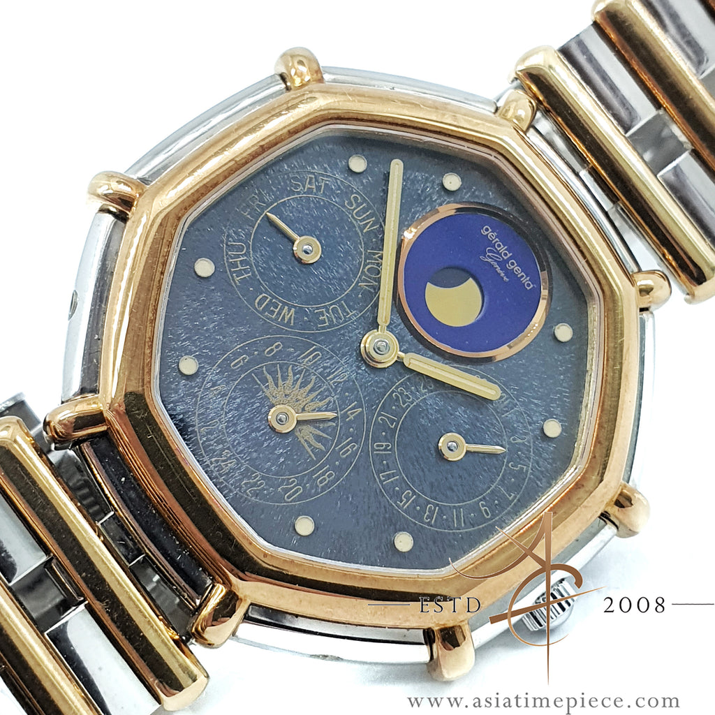 [Rare] Gerald Genta Ref. 2859.4 Octagonal Moonphase 18K Gold Steel – Asia Timepiece Centre