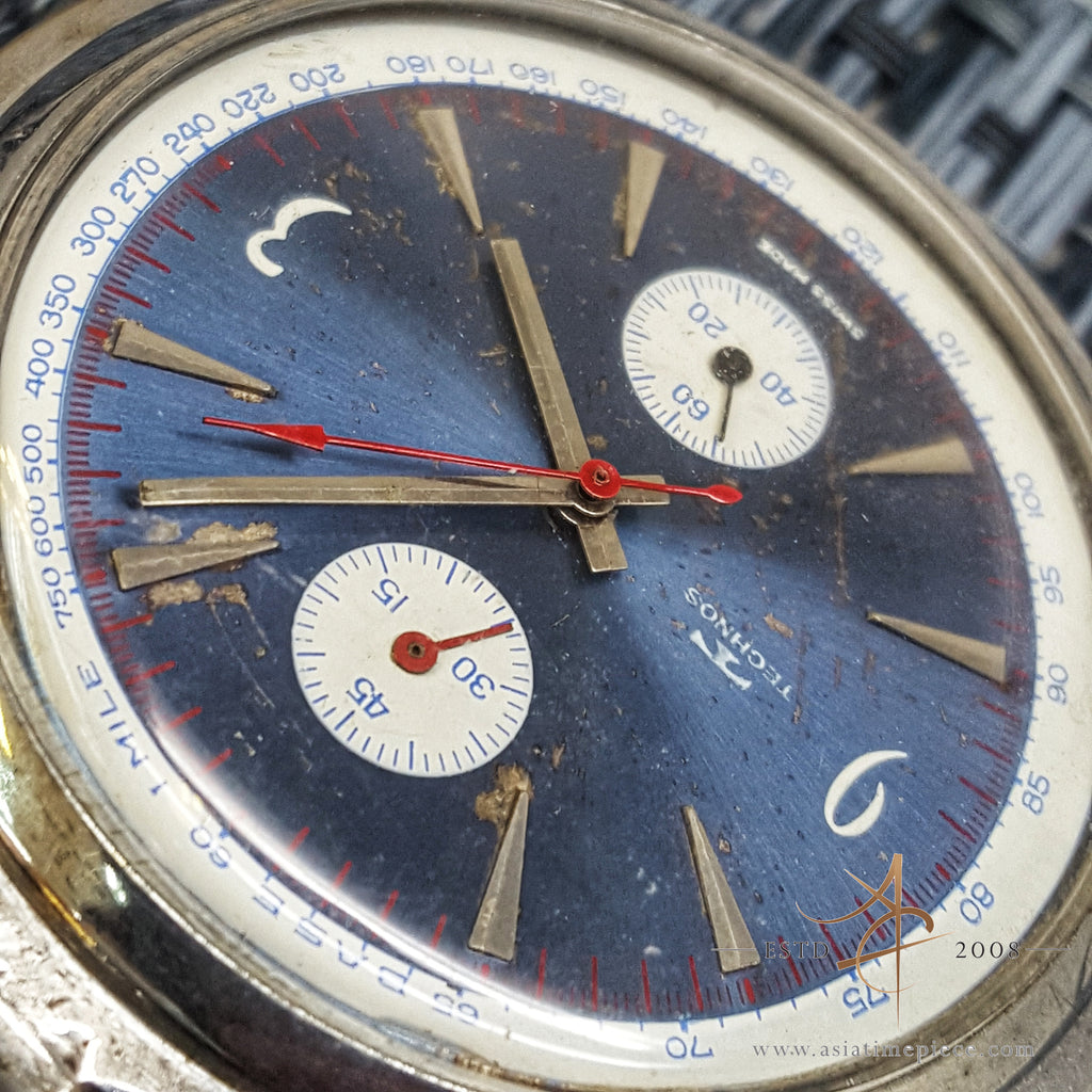 Technos Blue Swiss Vintage Watch Chronograph – Asia Timepiece Centre