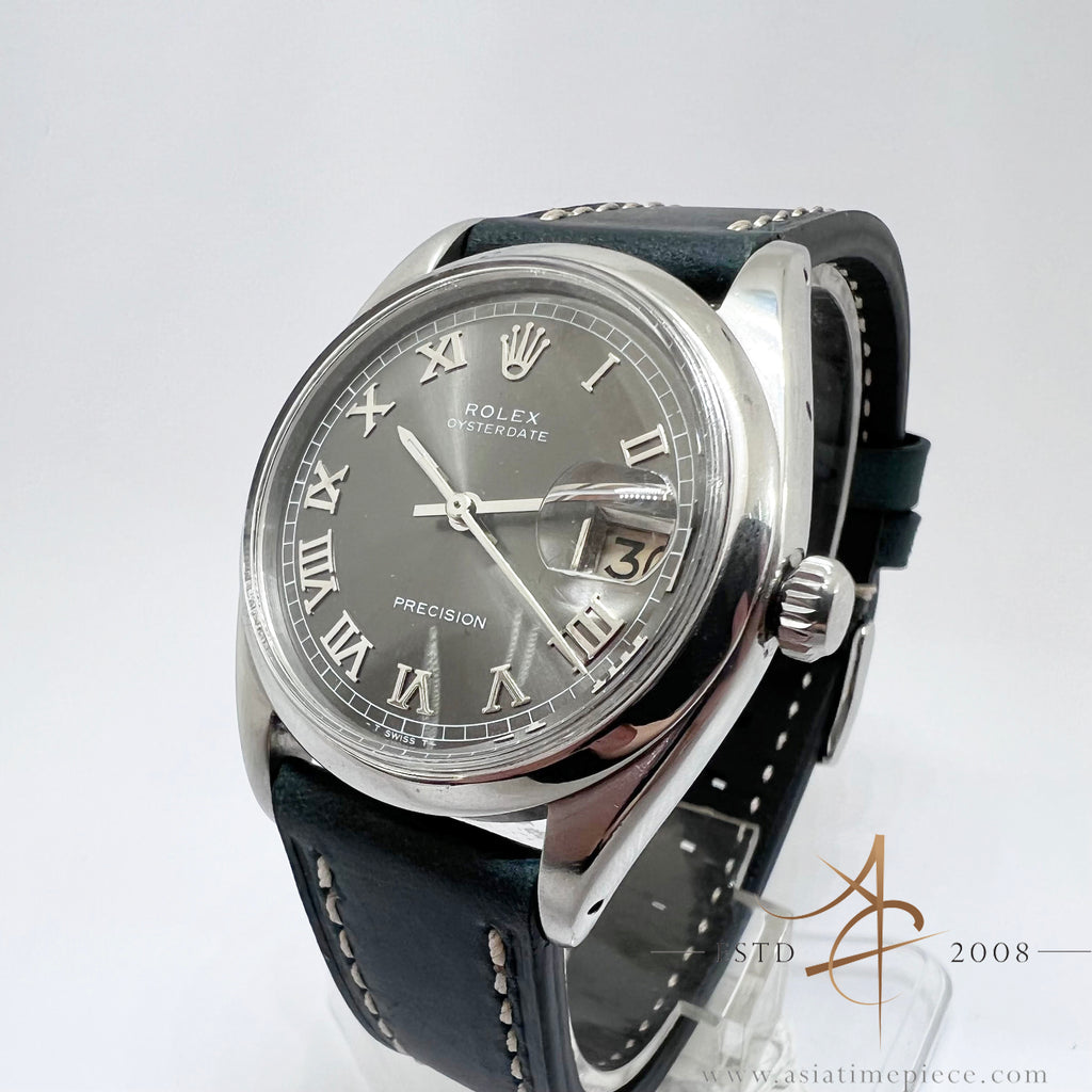 Rolex Precision 6694 Custom Grey Sunburst Roman Dial Vintage Watch (19 ...